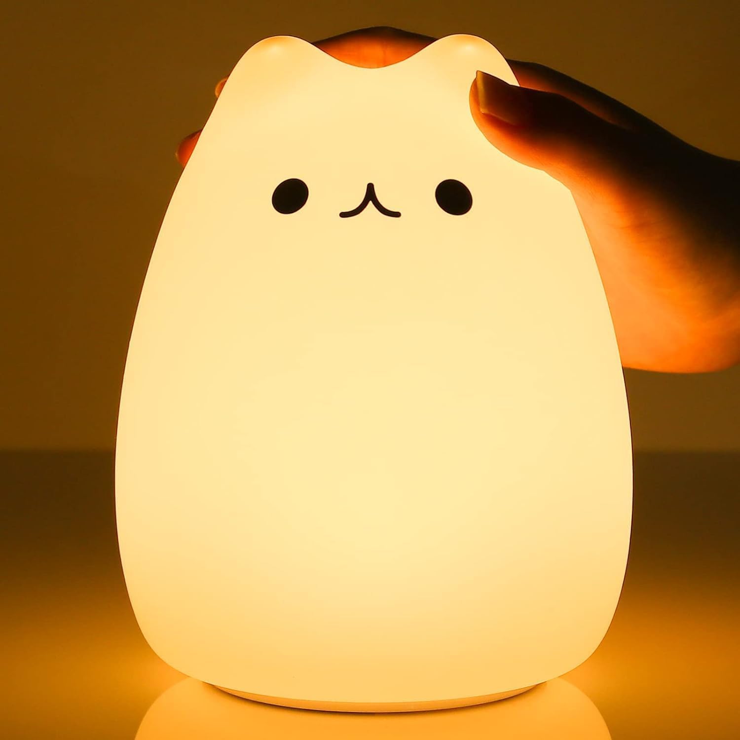 Tap Sensor Cat Lamp with 7 Colors, Silicone Baby Night Light, Led ...