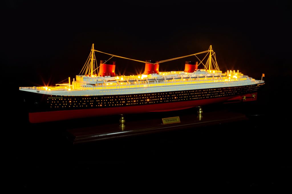 Amazon.com: SS Normandie Model Ship with LED Lights 33.8" Special ...