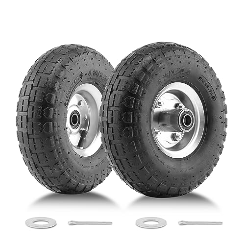 Snapklik.com : 2 Pack 10 Pneumatic Wheel, 4.10/3.50-4 Tire And Wheel ...