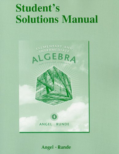 Student Solutions Manual for Elementary & Intermediate Algebra for ...