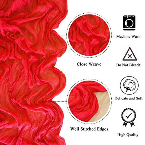 Snapklik.com : 6 Pack Red Cheesecloth Table Runner 10FT Long Gauze ...