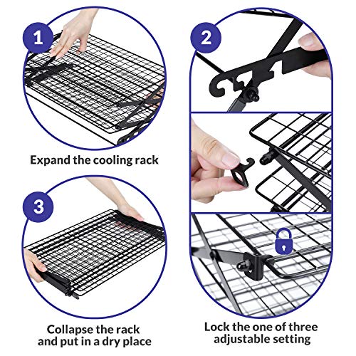 Buy Geesta 2/3/4-Tier Collapsible Cooling Rack with Adjustable 3 ...