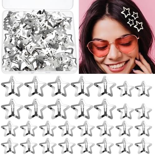 Amazon.com : 40pcs 1.6" and 1.2" Metal Star Hair Clips - 2000s Y2K ...