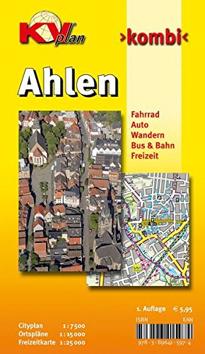 Amazon.co.jp: Ahlen, KVplan, Radkarte/Wanderkarte/Stadtplan, 1:25.000 / ...