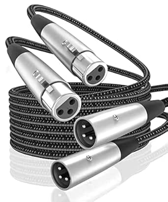 Amazon.com: AkoaDa 2 Pack XLR Microphone Cable 3.3 FT, 3 Pins XLR Cable ...