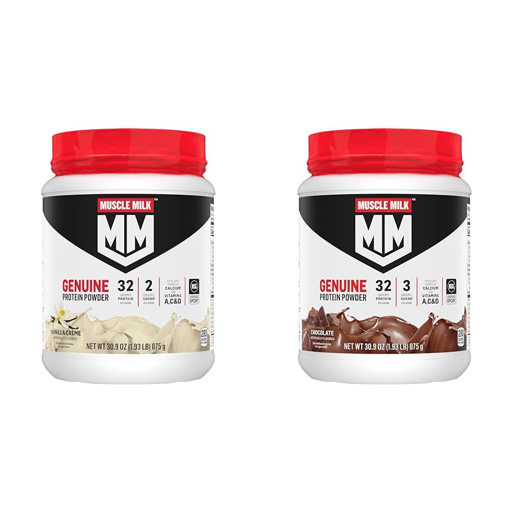 Amazon.com: Muscle Milk Genuine Protein Powder Bundle, Vanilla Crème 1. ...