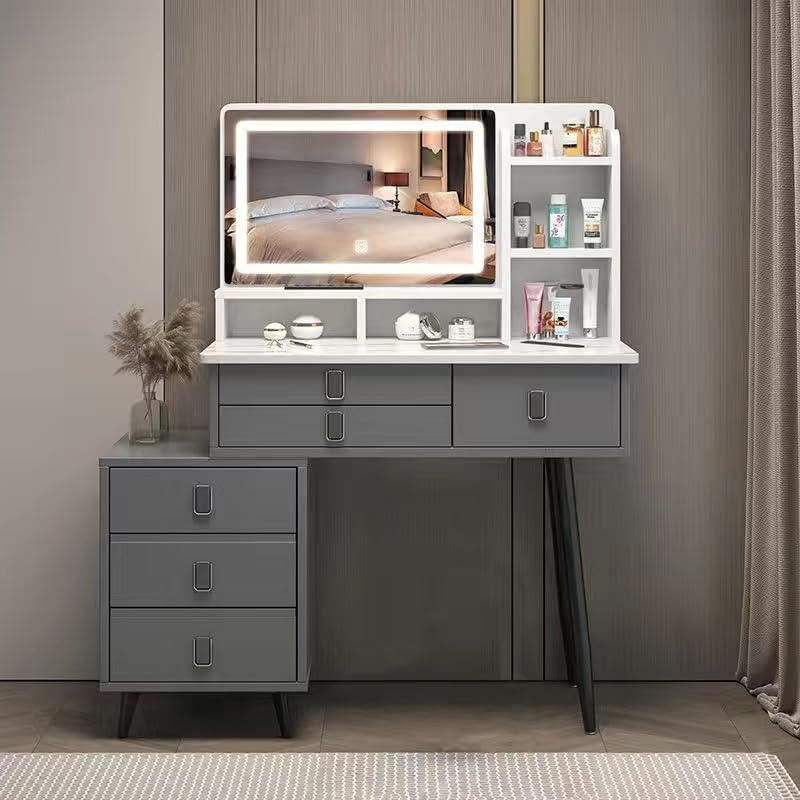 Habitdesign Tocador Vanity con Espejo Luz LED Mueble para Maquillaje ...