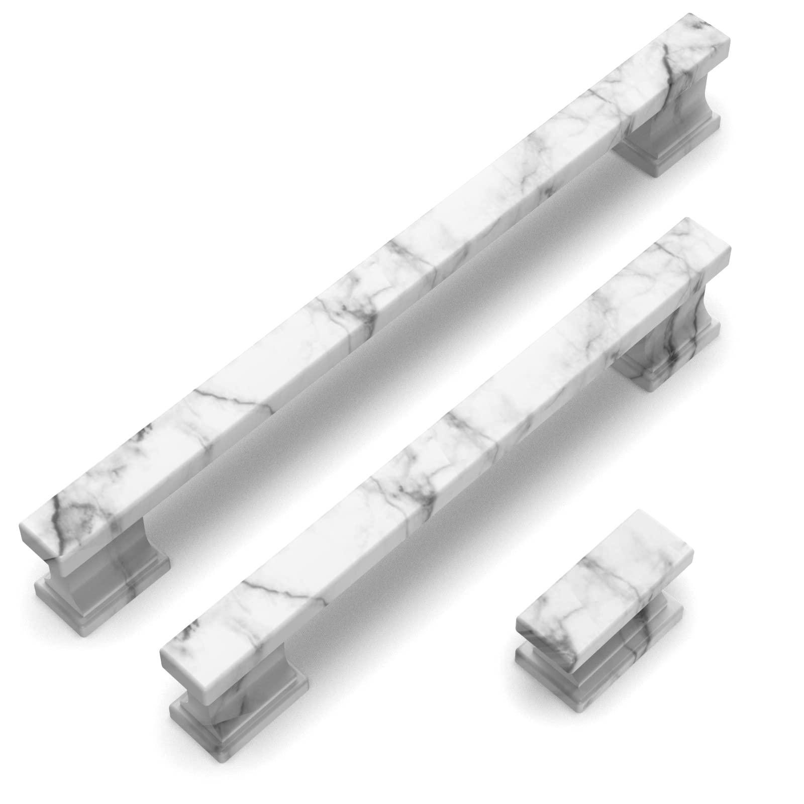 Snapklik.com : 10 Pack 9 Inch Cabinet Handles White Marble Cabinet ...