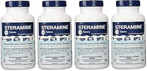 1 X Steramine Quaternary Sanitizing Tablets - 150 Sanitizer Tablets per ...