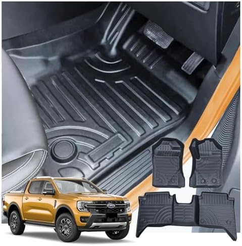 JHCHAN Floor Mats for Ford Ranger 2023 2025, T9 Wildtrak Raptor ...
