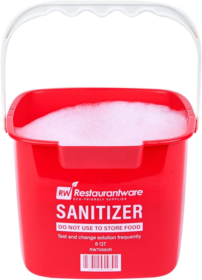 Restaurantware Cleaning Bucket 8 Quart Pack of 1 Plastic Square Bucket ...