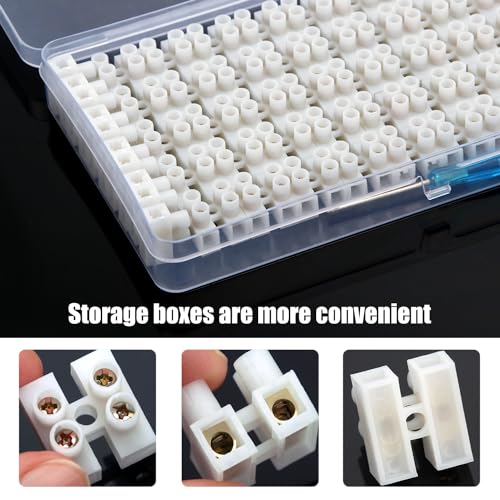 YIXISI 55 PCS 10A Terminal Block Strip, Dual Rows Terminal Block, 2 Way ...