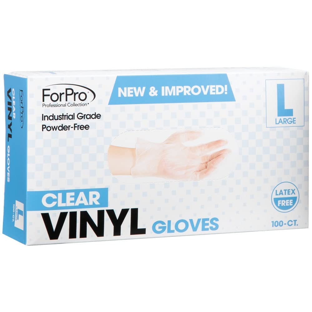 ForPro Disposable Vinyl Gloves, Clear, Industrial Grade, Powder-Free ...