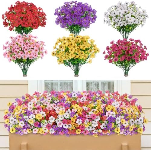 Amazon.com: Lifewit Artificial Flowers for Outdoor Indoor, 36 Bundles ...