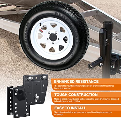 Snapklik.com : Spare Tire Carrier Wheel Mount Bracket Kit For Trailer ...
