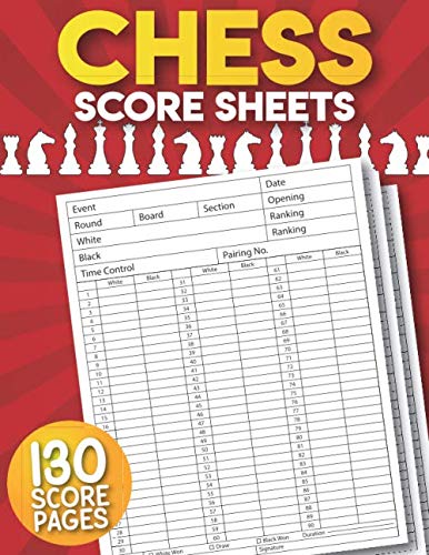 Chess Score Sheet: 130 Large Chess Score Pads | Chess Records Book ...