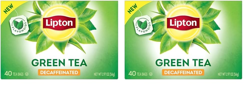 Amazon.com : Lipton Decaffeinated Green Tea Bags, Unsweetened Teabags ...