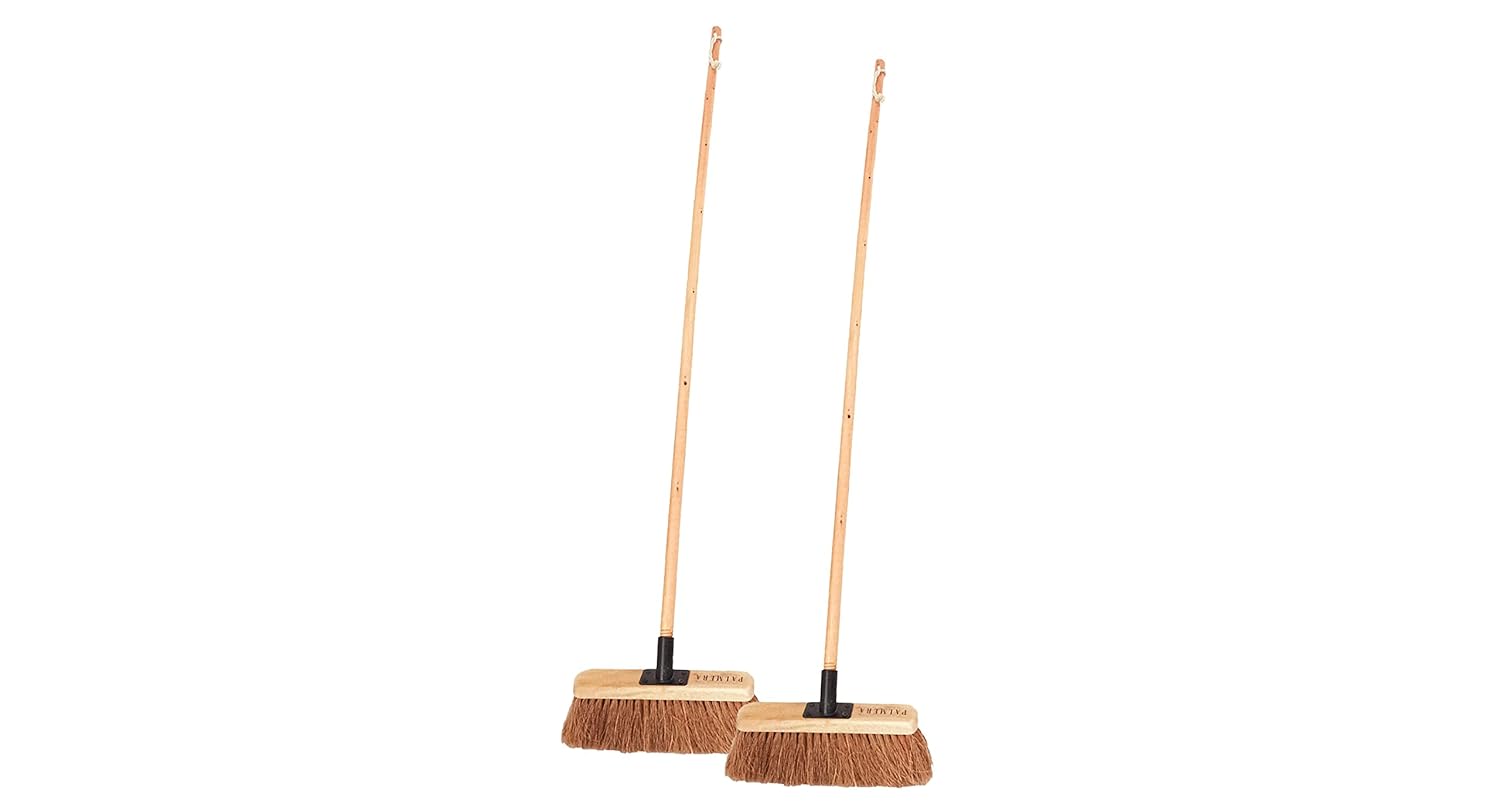 Palmera Premium Indoor Coir Broom with Handle (XS, Brown) (Pack of 2 ...