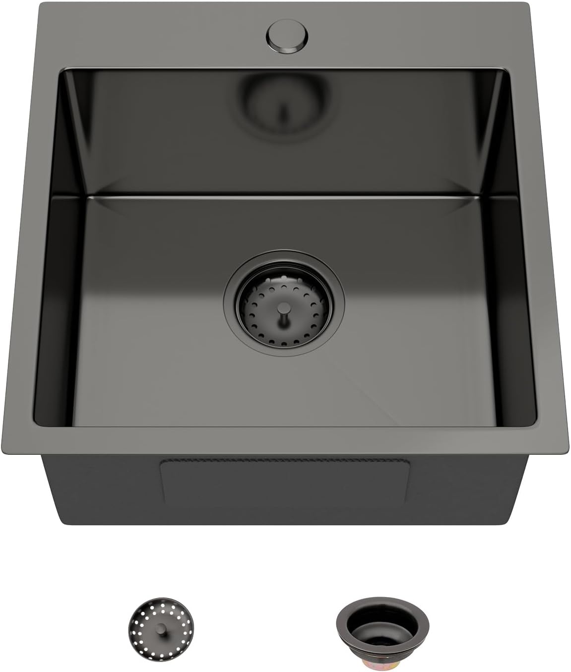 Mocoloo 18 Inch Gunmetal Black Drop in Bar Sink - 18" x 18" Small ...
