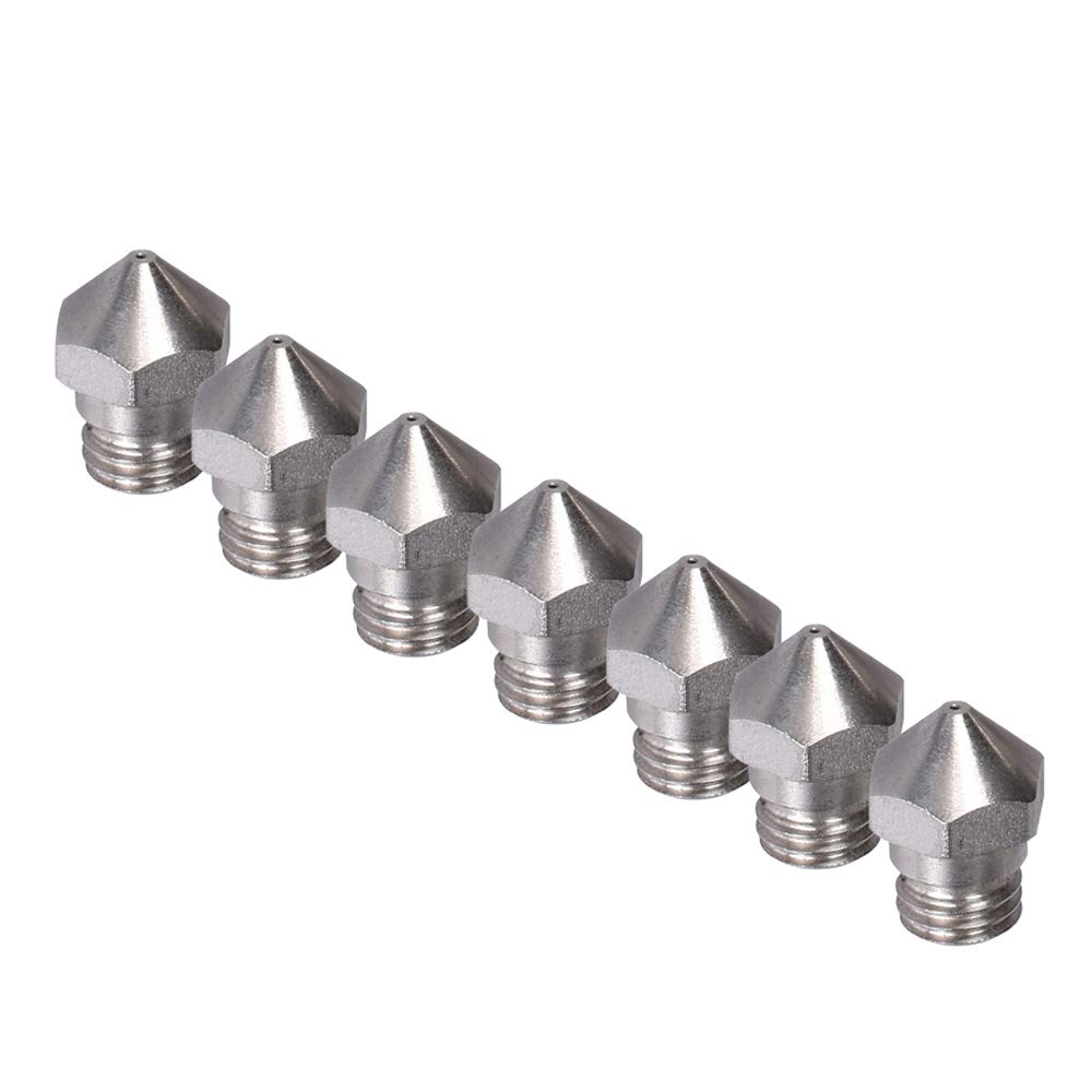 (7 Pcs) Wear-resistant Stainless Steel MK10 Extruder Nozzles .2mm .3mm ...