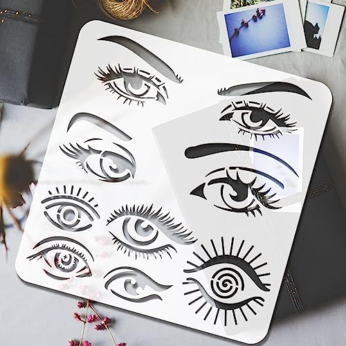 FINGERINSPIRE Eye Stencils for Painting 30x30cm Beautiful Eyes Stencils ...