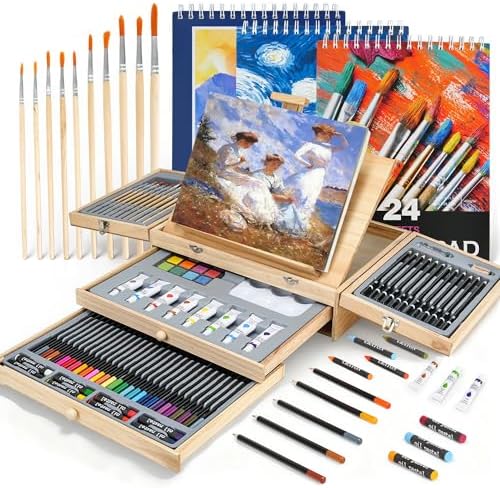 Amazon.com: GOTIDEAL 85 Piece Deluxe Art Set with 3 Drawing Pads ...