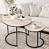 VOWNER Coffee Tables for Living Room - Small Round Set of 2, Center ...