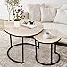 VOWNER Coffee Tables for Living Room - Small Round Set of 2, Center ...