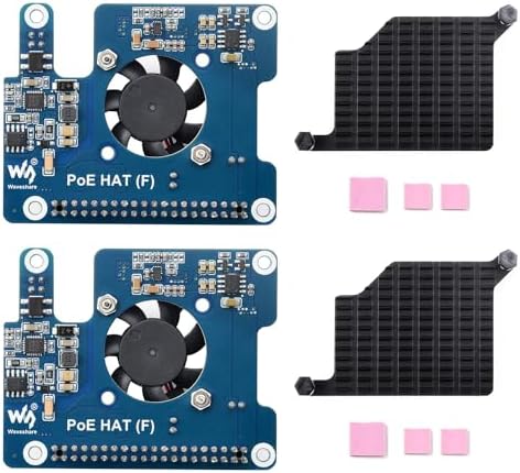 Amazon.com: Waveshare PoE HAT (F) Compatible with Raspberry Pi 5, High Power, Onboard Cooling ...