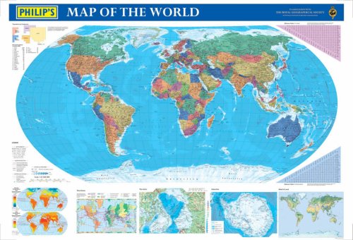 Philip's Map of the World: Philip's Maps: 9780540089727: Amazon.com: Books