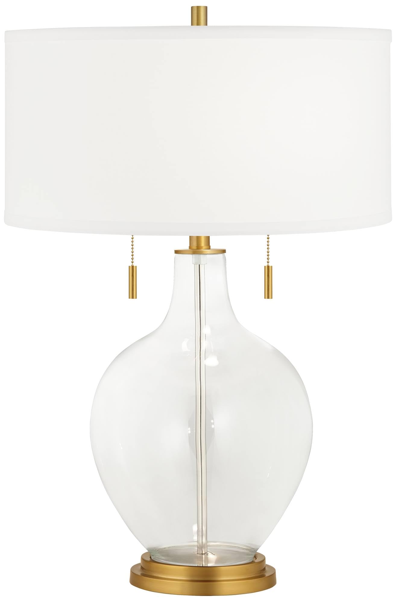 Color + Plus Clear Glass Fillable Toby Brass Accents Table Lamp ...