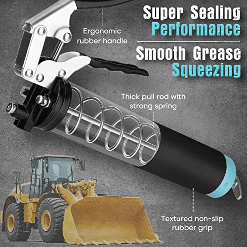 Shall Grease Gun, 7000 PSI Heavy Duty Pistol Grip Grease Gun Kit w ...