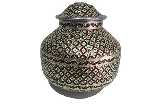 Pooja Steel with Golden Minakari Goli : Amazon.in: Home & Kitchen