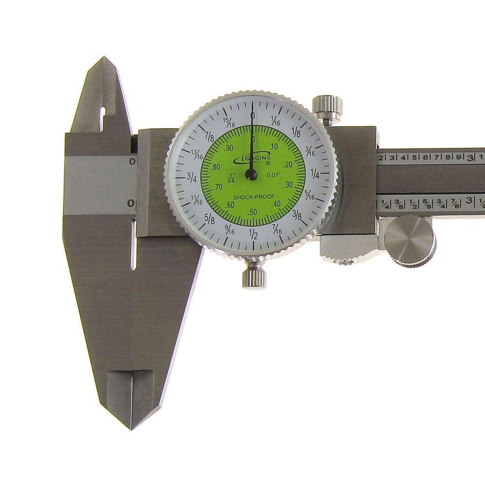 Snapklik.com : 8" Fractional & Decimal Inch Combination Dial Caliper