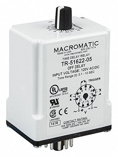 MACROMATIC Single Function Timing Relay, 24VAC/DC, 10A @ 240V, 11 Pins ...