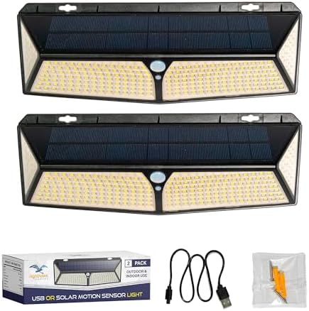 Nighthawk Lighting Solar Outdoor Lights – 2500Lm, 288 LED Motion Sensor ...