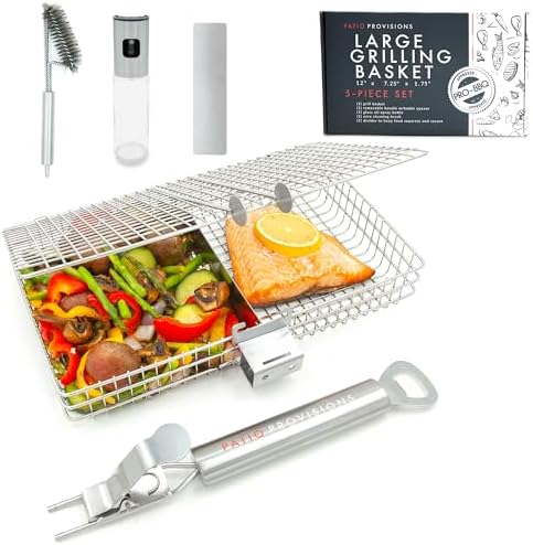 Amazon.com: Grill Basket Bundle - Veggie & Fish Grilling Rack for Grill ...