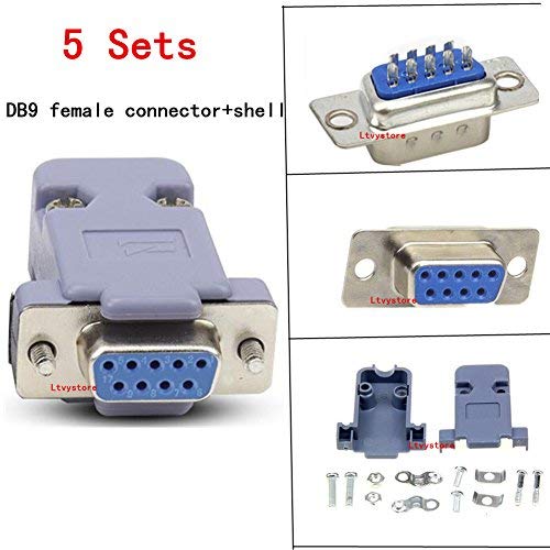 DB9 Serial Port 9 Pin Female Solder Plastic Connector Kit - 5 Pieces ...