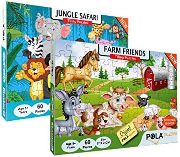 Buy Pola Puzzles Farm Friends & Jungle Safari Combo Set of 2 Jigsaw ...