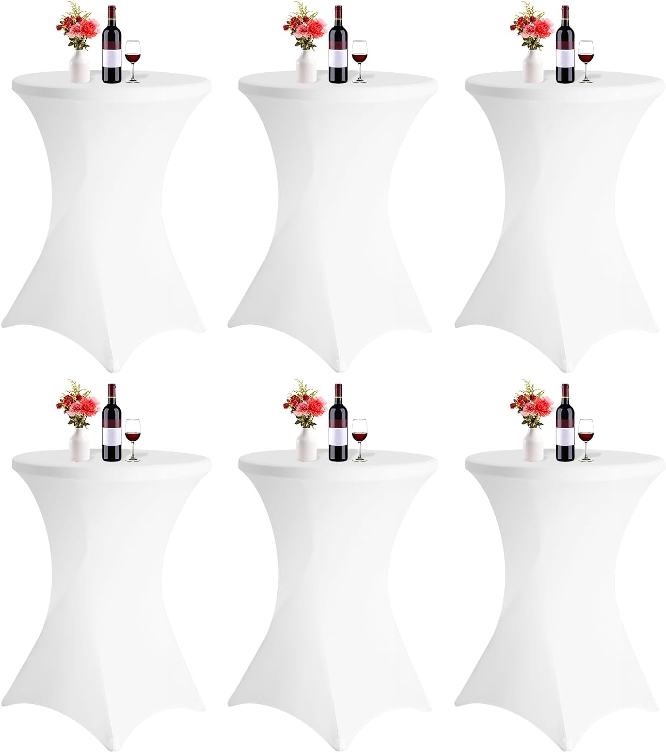 Amazon.com: 6 Pack Cocktail Spandex Stretch Square Corners Tablecloth ...