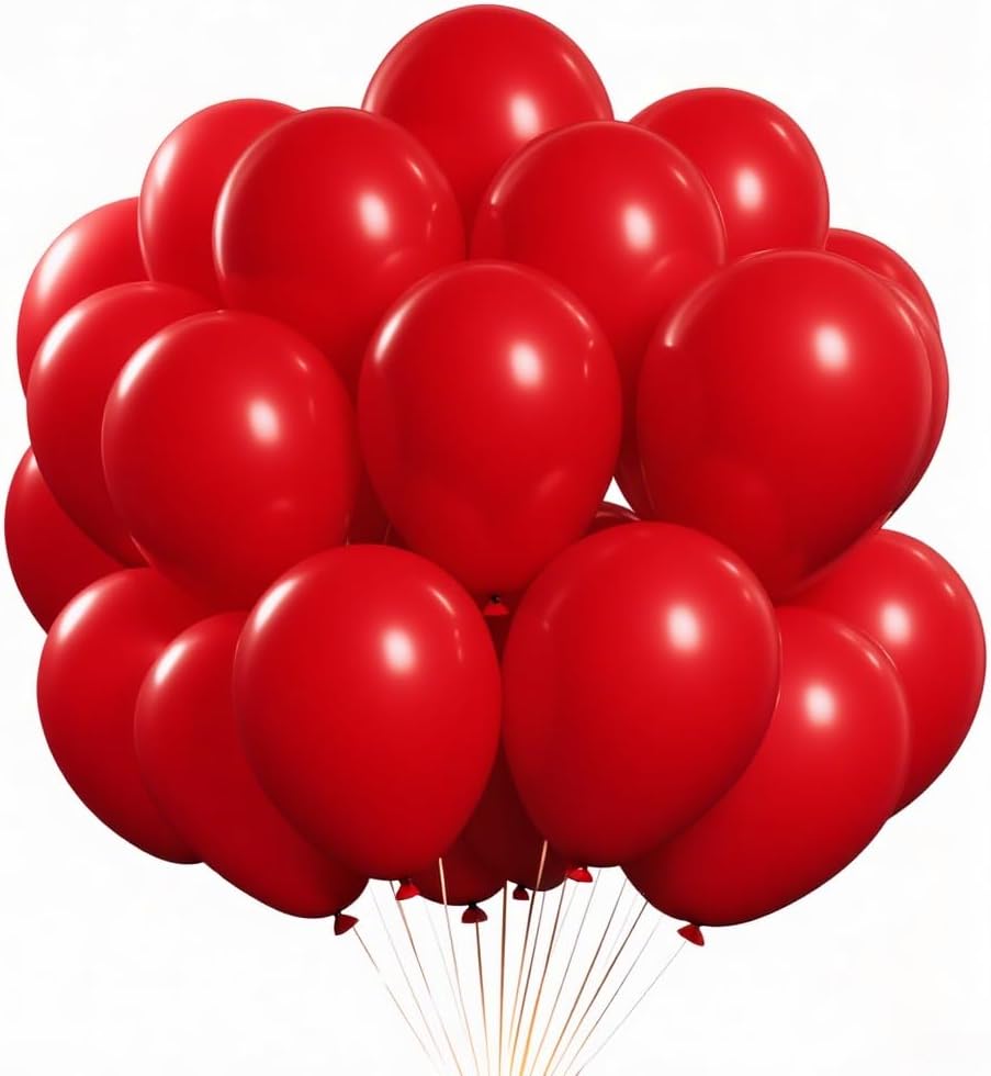 Amazon.com: DRWKAY Red Balloons 100 Pack, 12 Inch Latex Helium Dark Red ...