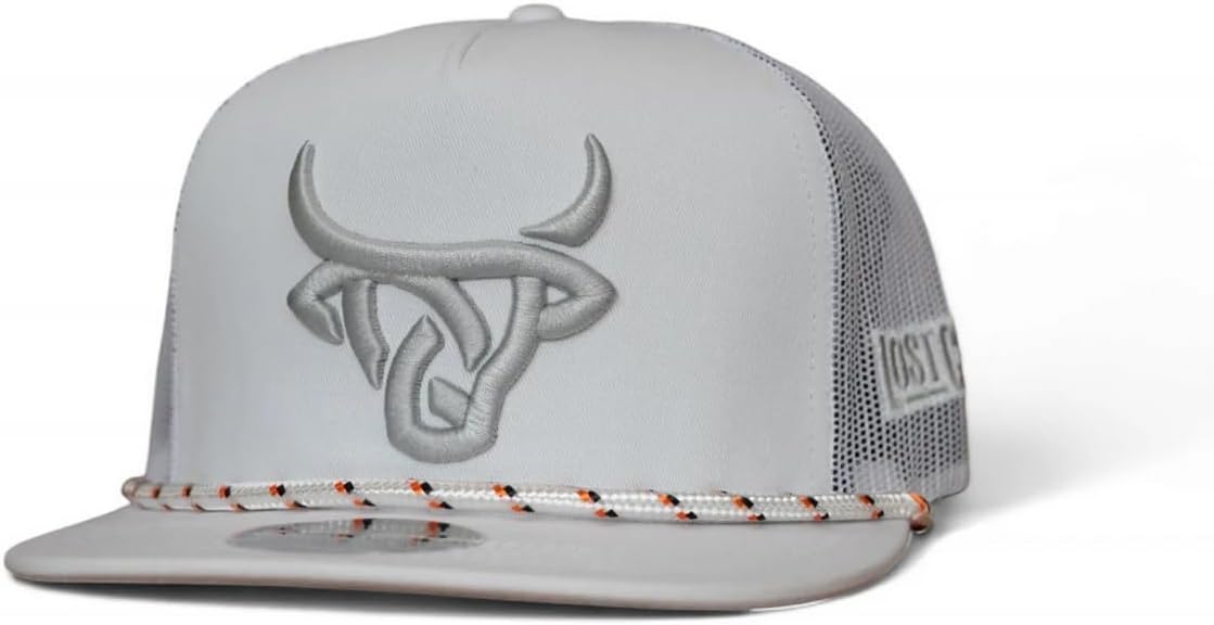 Amazon.com: Lost Calf White 3D Logo Cattle Rope - Hats Cap : Patio ...