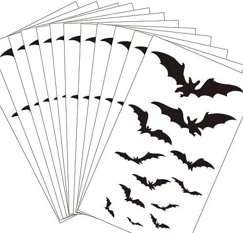 Amazon.com : Bat Temporary Face Tattoo, Fake Halloween Bats Tattoos ...