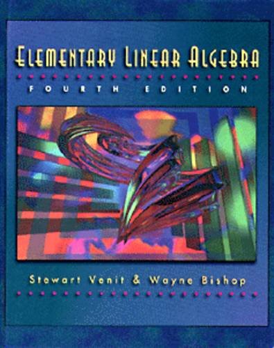 Elementary Linear Algebra: Venit, Stewart, Bishop, Wayne: 9780534951900 ...
