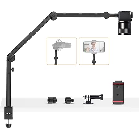 Amazon.com: JUSMO Camera Desk Mount with Auxiliary Holding Arm ...