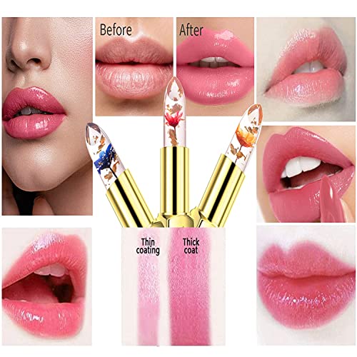 Crystal Flower Jelly Lipstick, Moisturizer Lip Balm Temperature Color ...