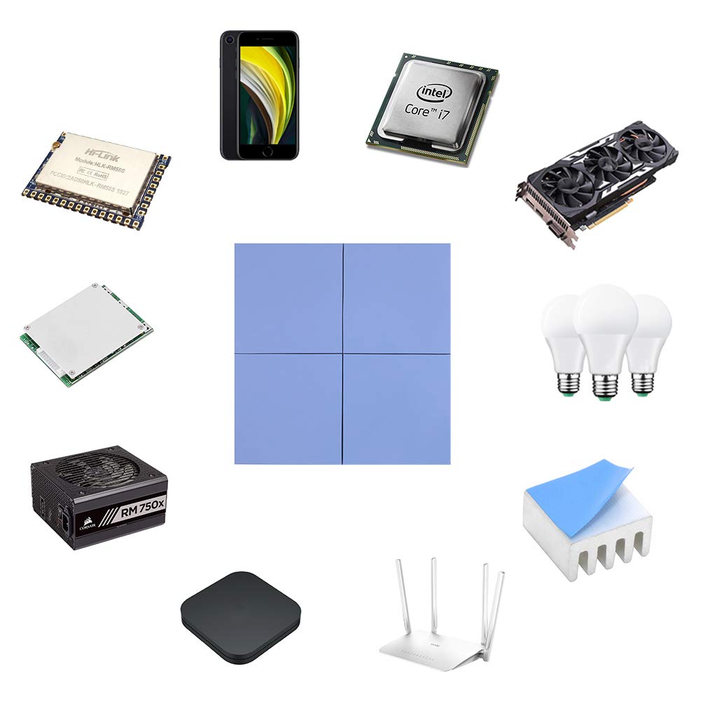 Thermal Pad,100x100x1.5mm 6W/mk Thermal Conductivity,with Good ...