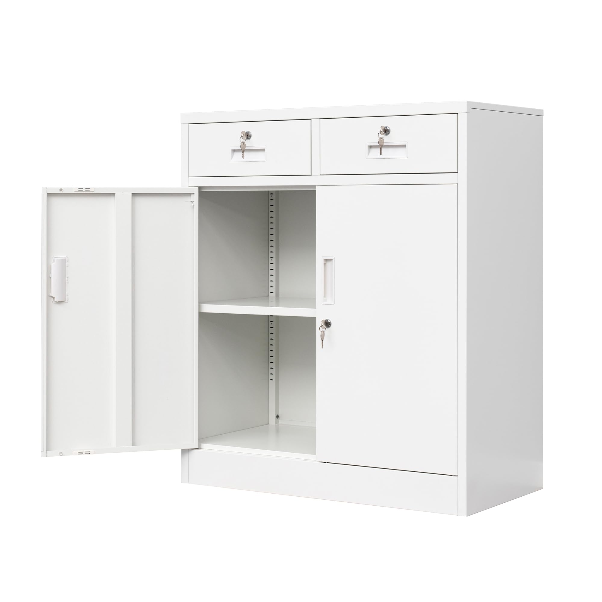 Amazon.com: CMY Metal Storage Cabinet with Locking Doors and Adjustable ...
