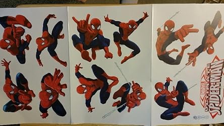 Amazon.com: Spiderman Sticker Pack for Kids Room Wall Decor | Peel and ...