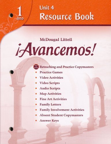 ?Avancemos!: Unit Resource Book 4 Level 1 (Spanish Edition) by MCDOUGAL ...
